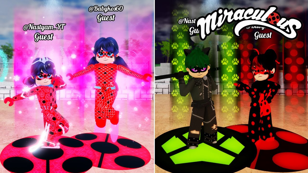 TRANSFORMAÇOES DO GRUPO NO MAGIC JEWELS - MIRACULOUS ROBLOX! - YouTube