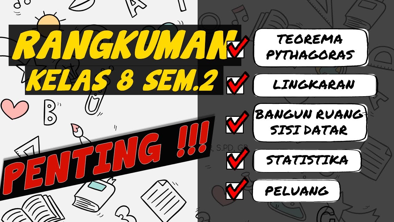 Rangkuman Matematika Kelas 8 Semester 2 | Rumus Matematika SMP Kelas 8 ...