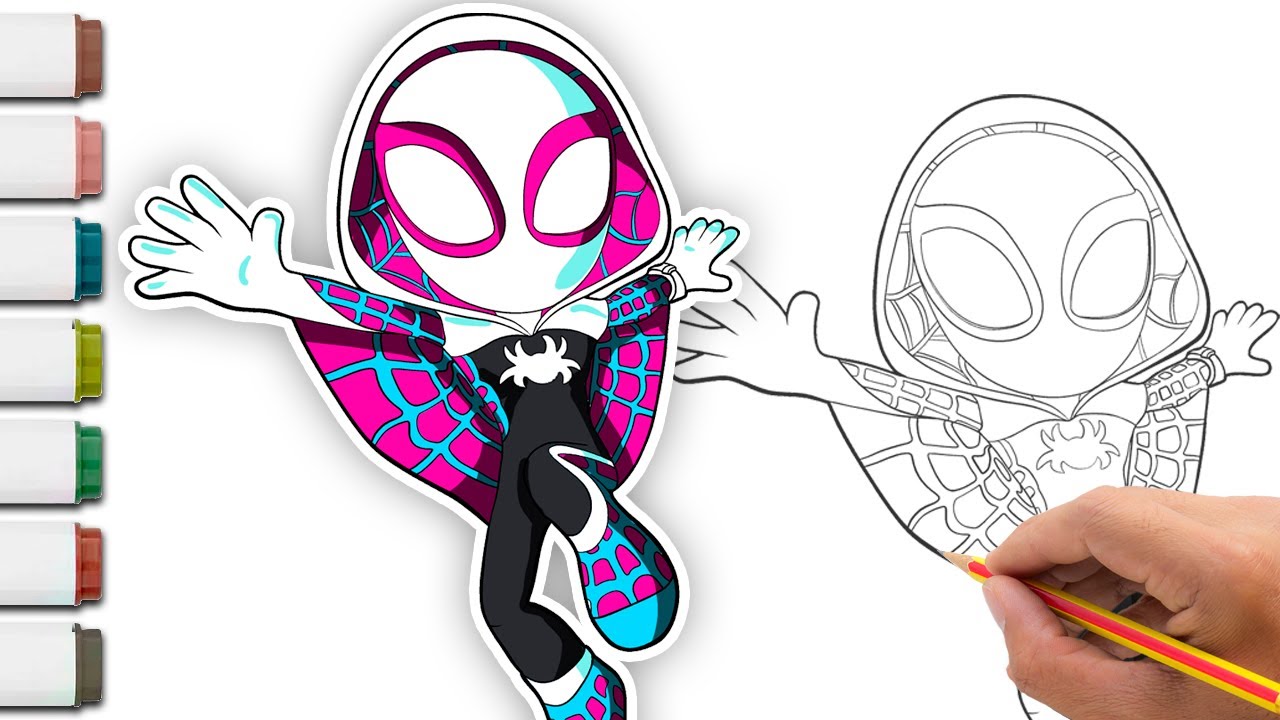 Spider Gwen, Gwen Stacy, Spidey and his amazing friends, Colorindo ...
