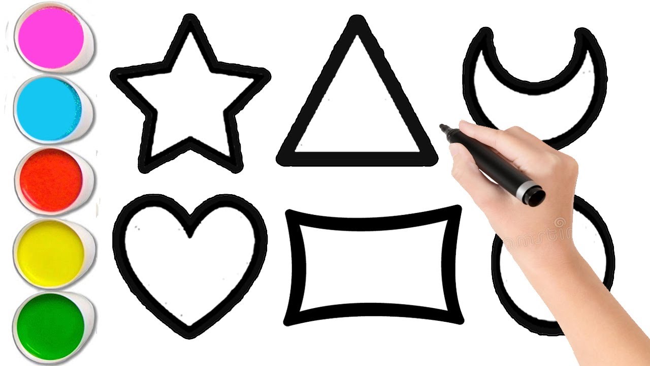 Shapes Drawing For Kids || Learn Shapes and Color Names For Kids ...