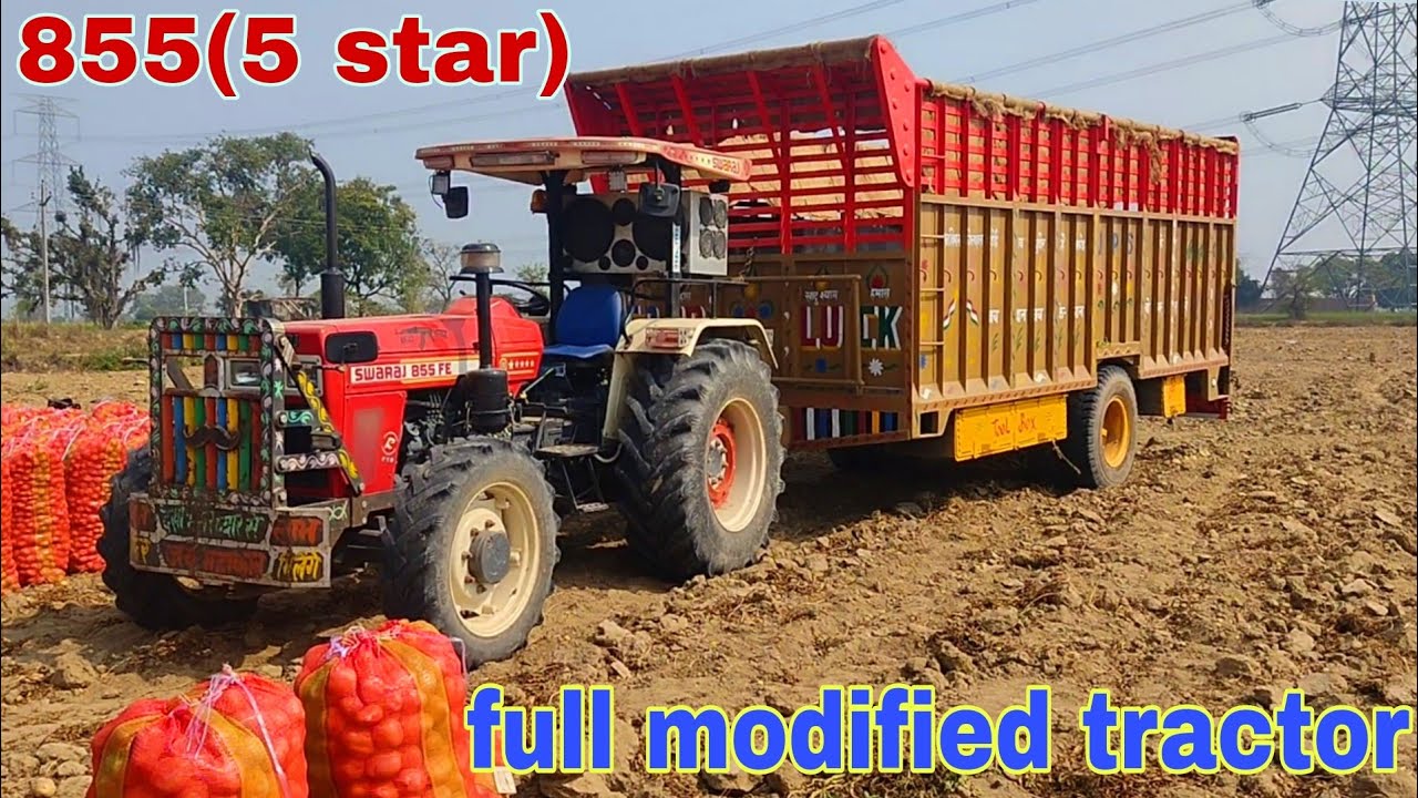 full modified tractor || swaraj 855 tractor आया खेत में आलू लेने # ...
