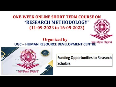 UGC One Week Online Course with UGC-HRDC Certificate | Funding ...