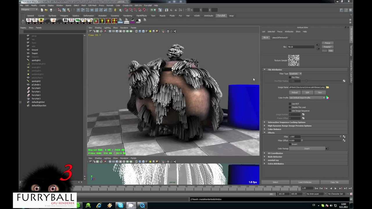 FurryBall 3.0 (FurryBall 4 rasterization) - Basic tutorial 2/2 - YouTube