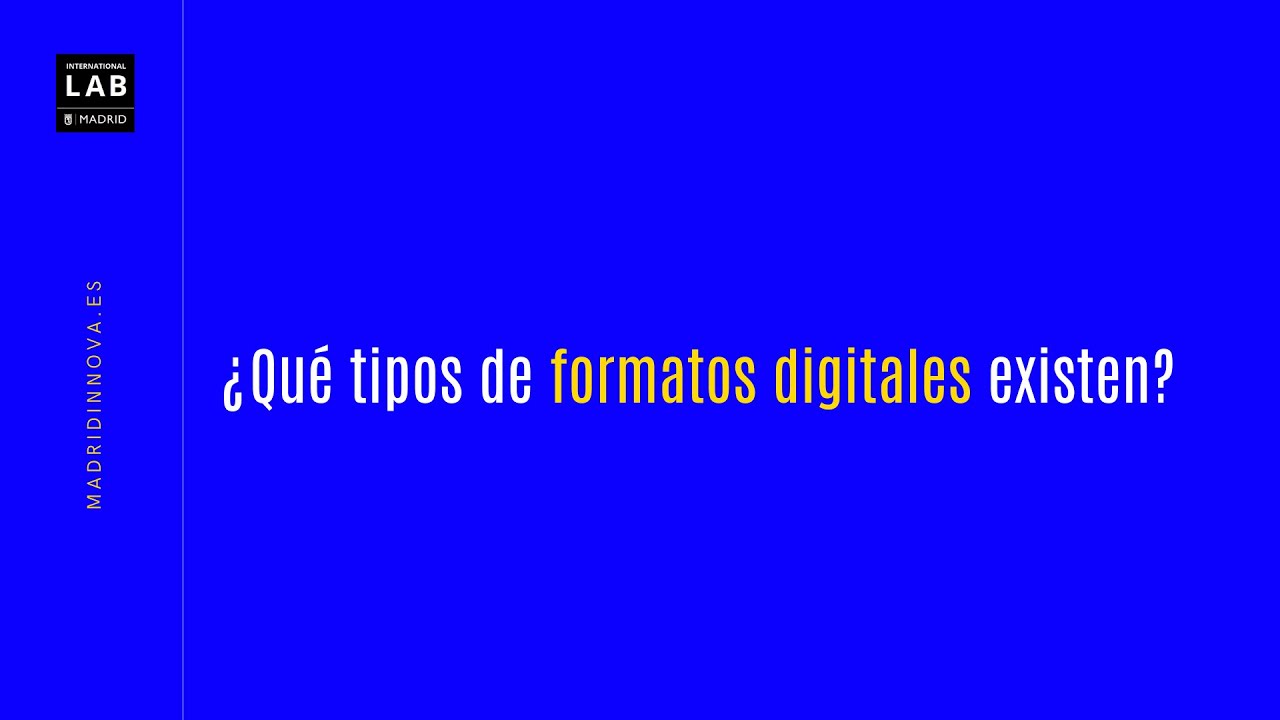 ¿Qué tipos de formatos digitales existen? - YouTube