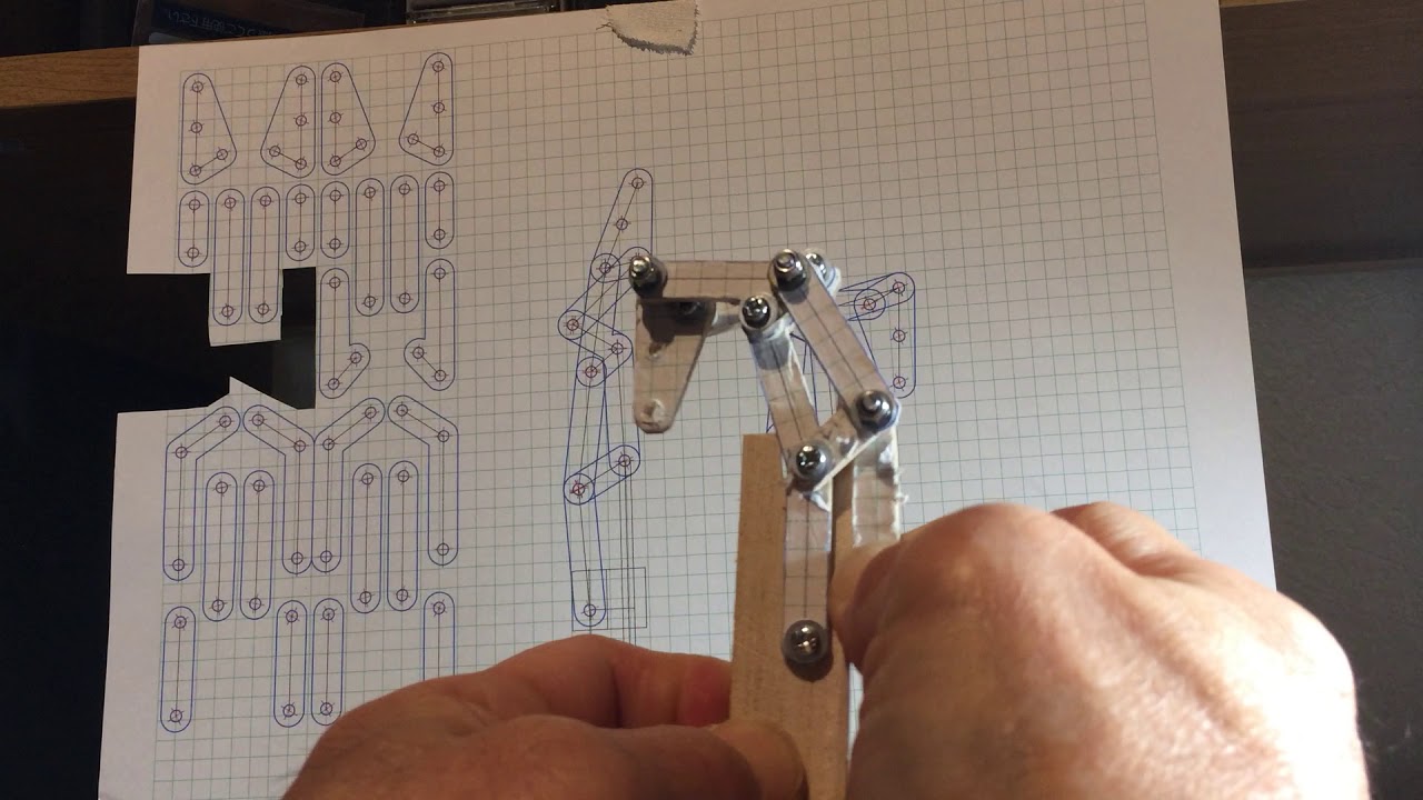 first trial version of the link finger mechanism - YouTube