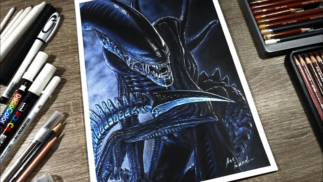 Drawing "Alien: Romulus". / Рисую "Чужой: Ромул". - YouTube