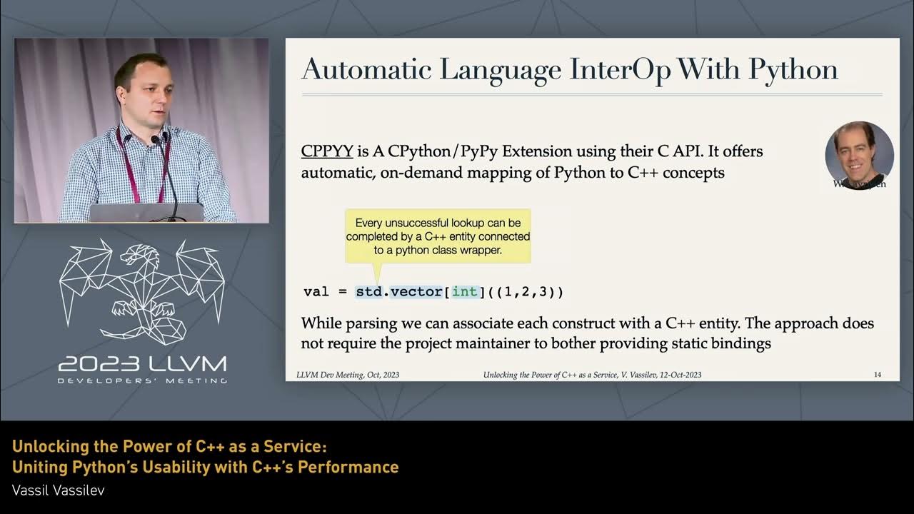 2023 LLVM Dev Mtg - Unlocking the Power of C++ as a Service: Uniting Python's Usability with C++ ...