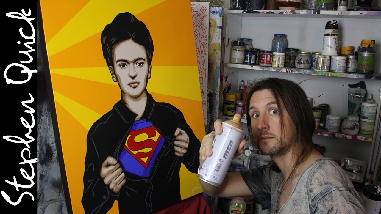 Super FRIDA KAHLO | Painting - Stencil, Spray & Acrylic Paint - Art ...