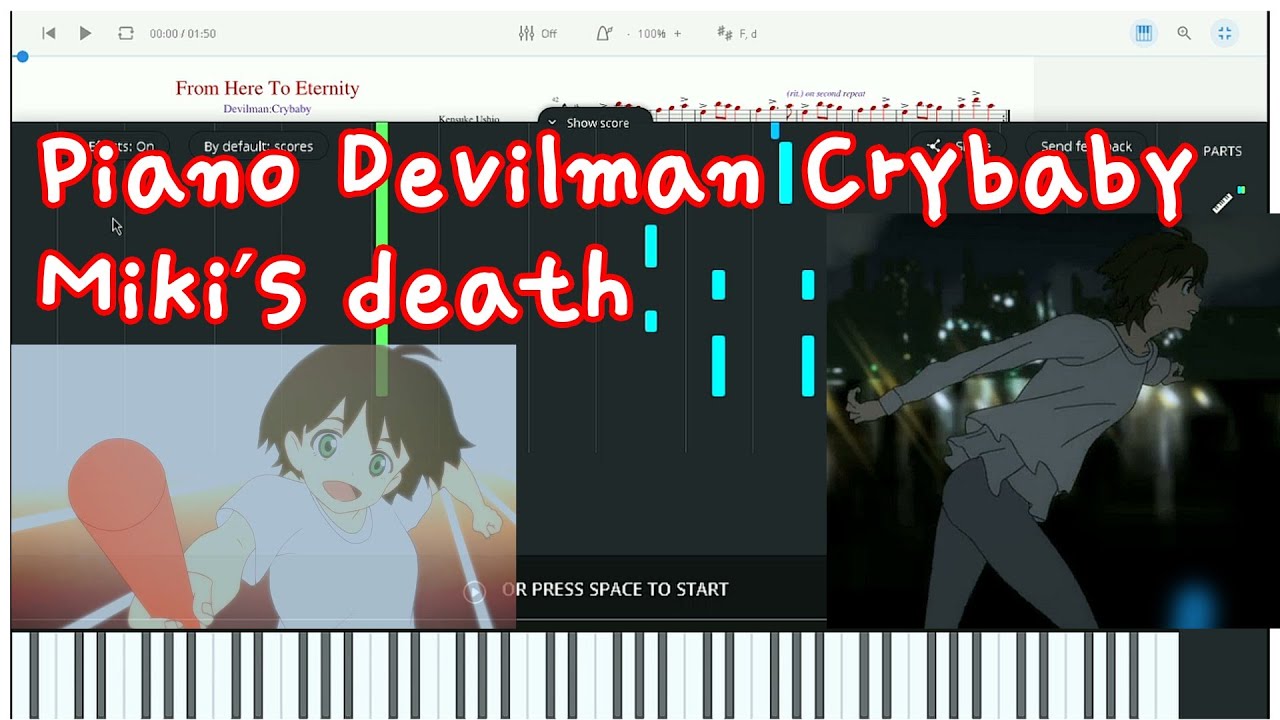 From Here To Eternity tutorial Piano (Miki´s death) Devilman Crybaby ...