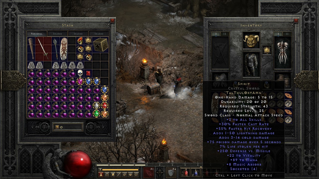 Spirit runeword, Sword - Diablo 2 Resurrected (D2R) - YouTube