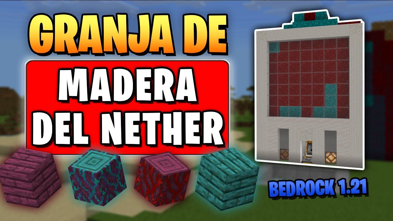 GRANJA de MADERA del NETHER para Minecraft Bedrock 1.21 - YouTube