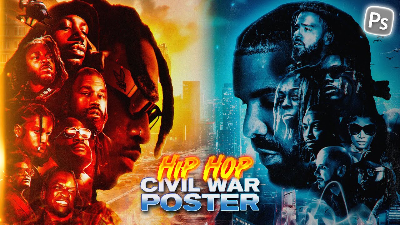 DRAKE vs FUTURE Rap WARS Cover Art Design | PHOTOSHOP TUTORIAL - YouTube