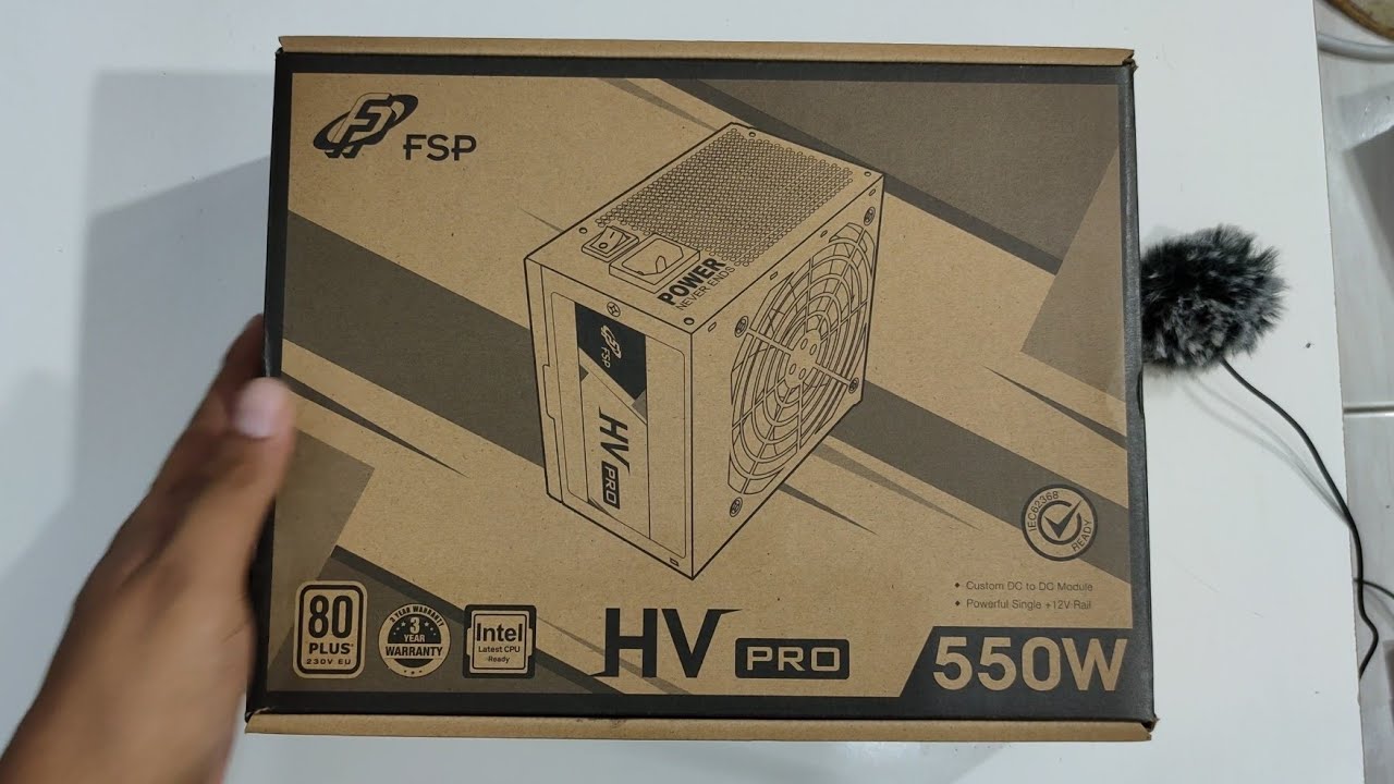 FSP HV Pro 550w 80+ (BLACK CABLE) - Unboxing - YouTube