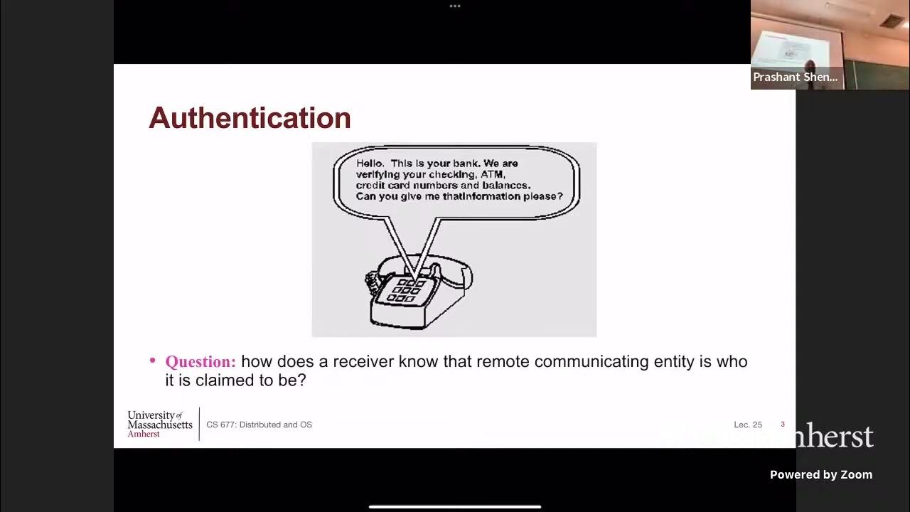 UMass CS677 (Spring'24) - Lecture 25 - Distributed Systems Security - YouTube