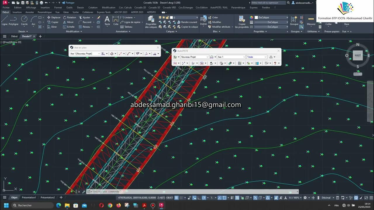 Covadis 18b et Autocad 2024 dessin profil en long et travers avec les grilles - YouTube