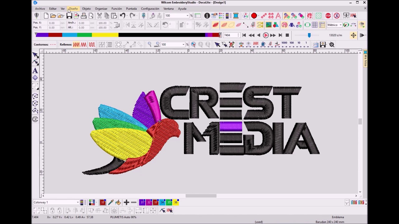 Autodigitalizado desde Corel SE con Wilcom DecoLite e4 (conversión automática a bordado) - YouTube