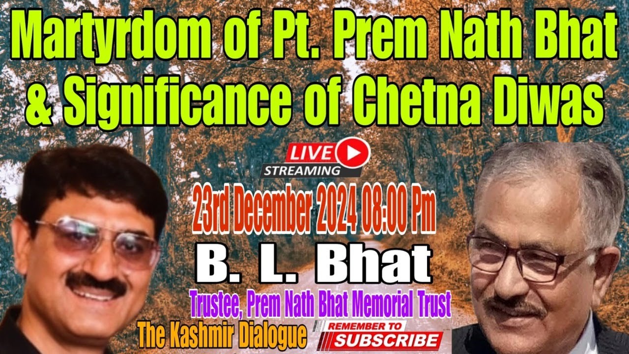 Martyrdom of Pt. Prem Nath Bhat: Significance of Chetna Diwas | Live ...