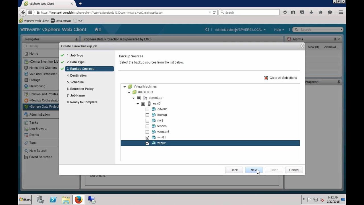 VMware Data Protection Appliance: Create Protection Policy - YouTube