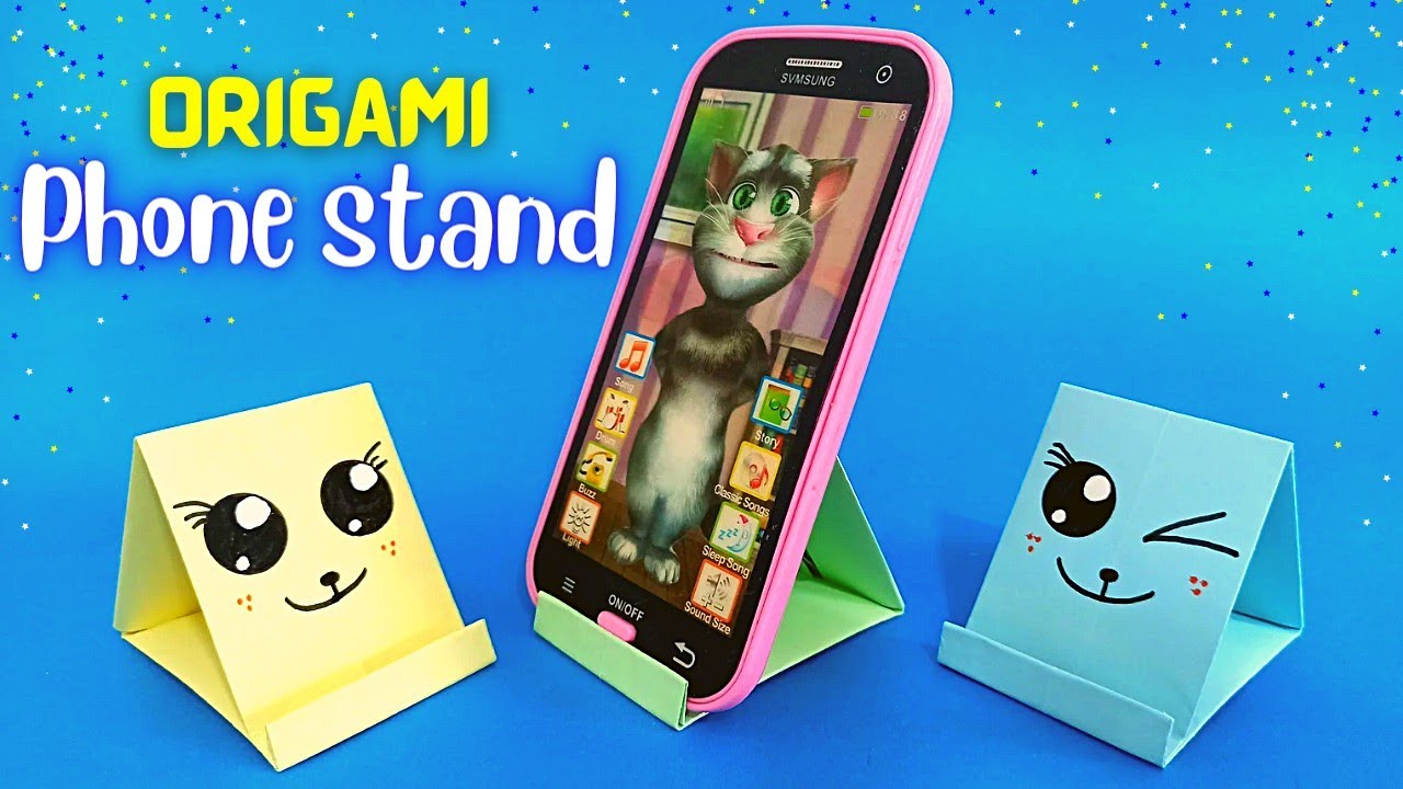 How to make Paper Mobile Stand _ DIY Origami Phone Holder _ paper Phone ...