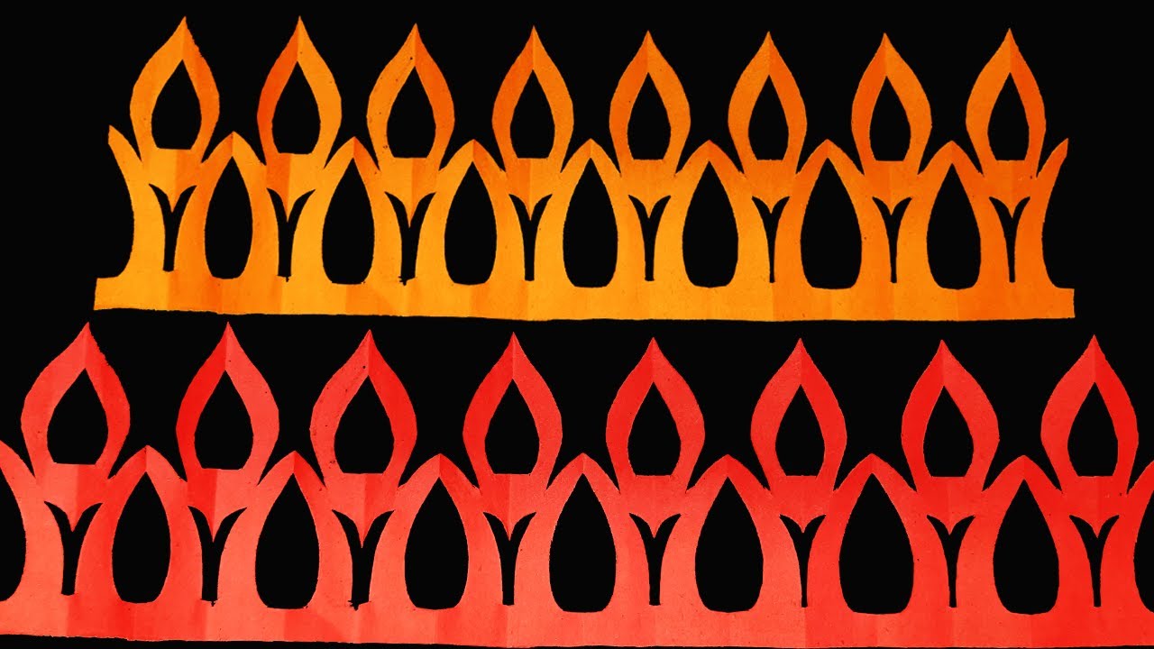 How to make Beautiful paper Border for Decoration step by step # ...