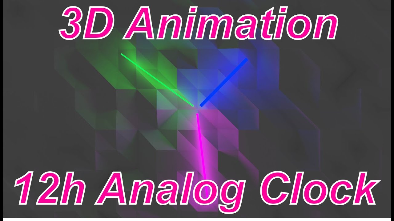 Analog clock 12 hours - 3D Art - Animation - Blender - YouTube