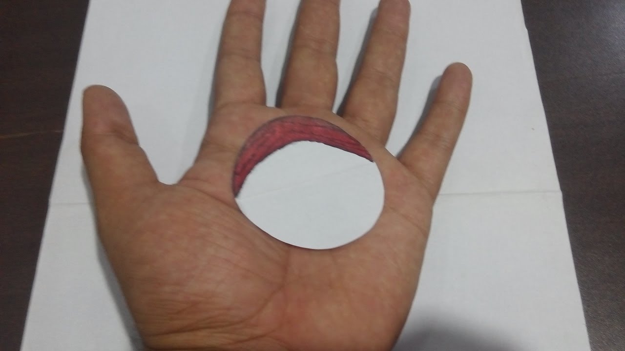 how to draw illusion effect on hand , 3D illusion - YouTube
