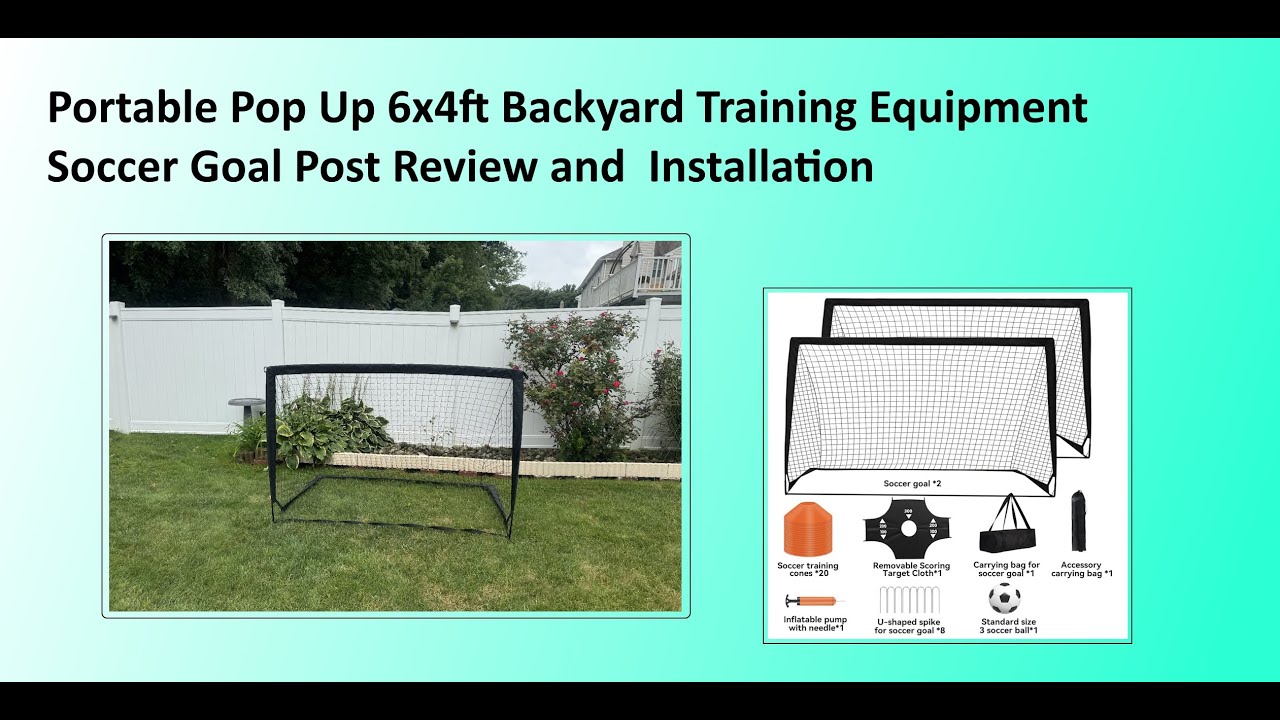 Portable Pop up 6x4 ft Backyard Training Equipment Soccer Goal Post ...