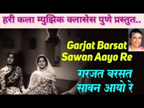 GARAJAT BARASAT SAAWAN AAYO RE HINDI KARAOKE | गरजत बरसत सावन आयो रे ...