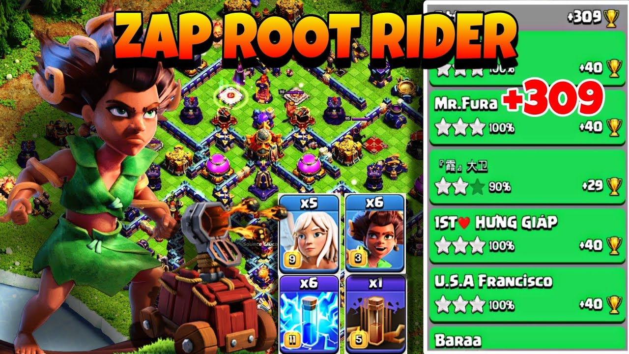 TH16 ZAP ROOT RIDER STRATEGY 🔴 COC LEGEND LEAGUE LIVE ATTACK 🔴 FEBRUARY ...
