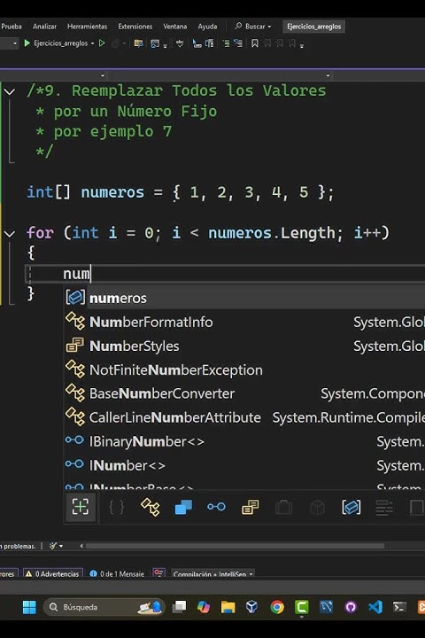 Reemplazar Todos los Valores de un Array por un Número Fijo #csharp #microsoft #net - YouTube