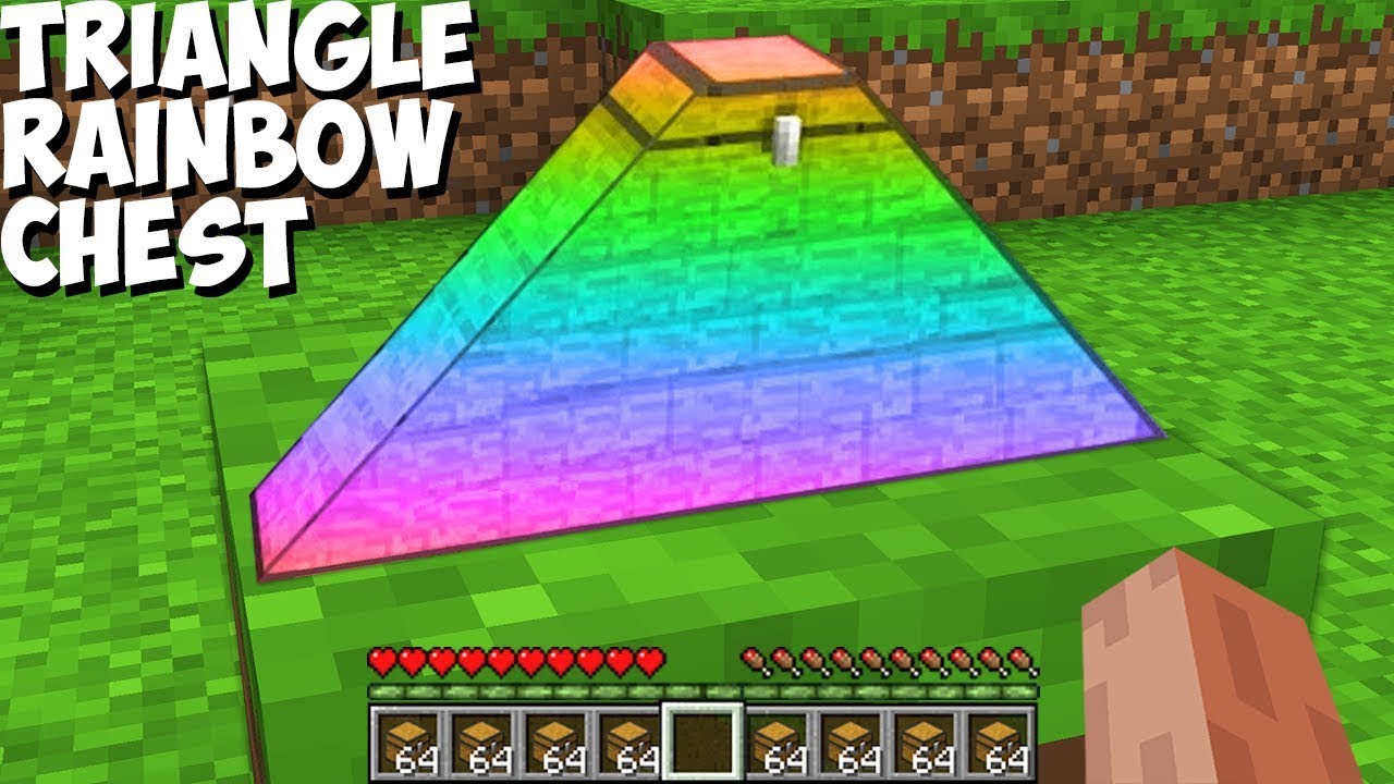 How to OPEN this RAINBOW TRIANGLE SUPER CHEST in ONE BLOCK in Minecraft ...