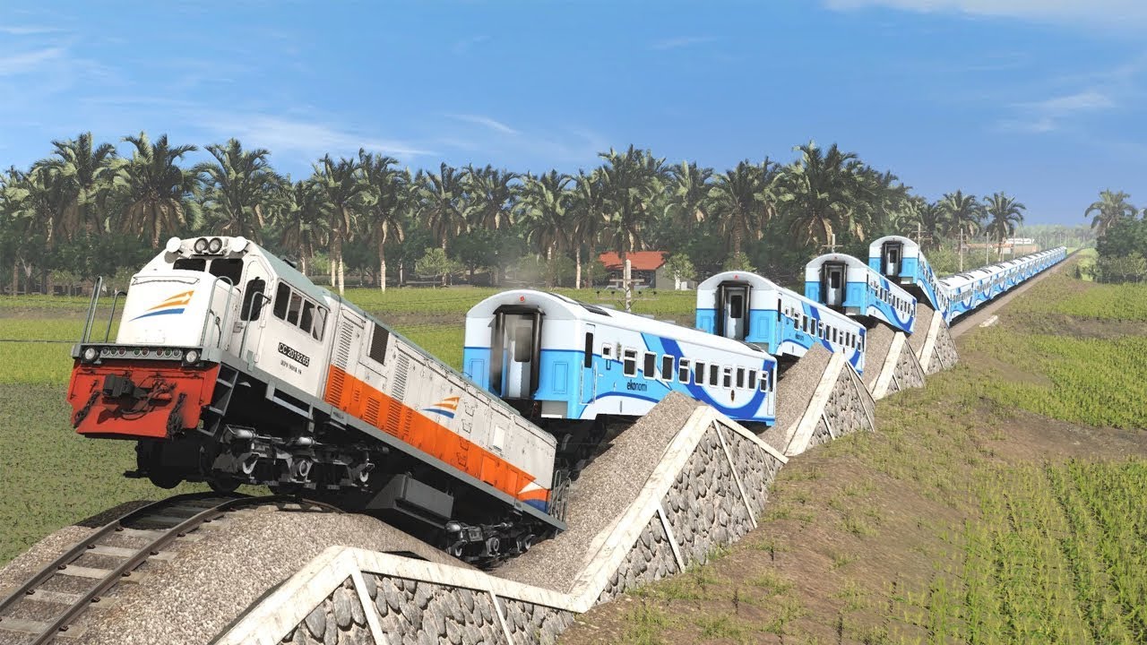 flying train in the sky !!! over the train line !! Wonderful moment ...