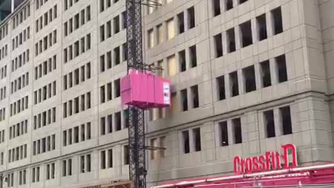 Pink elevator in Detroit - YouTube