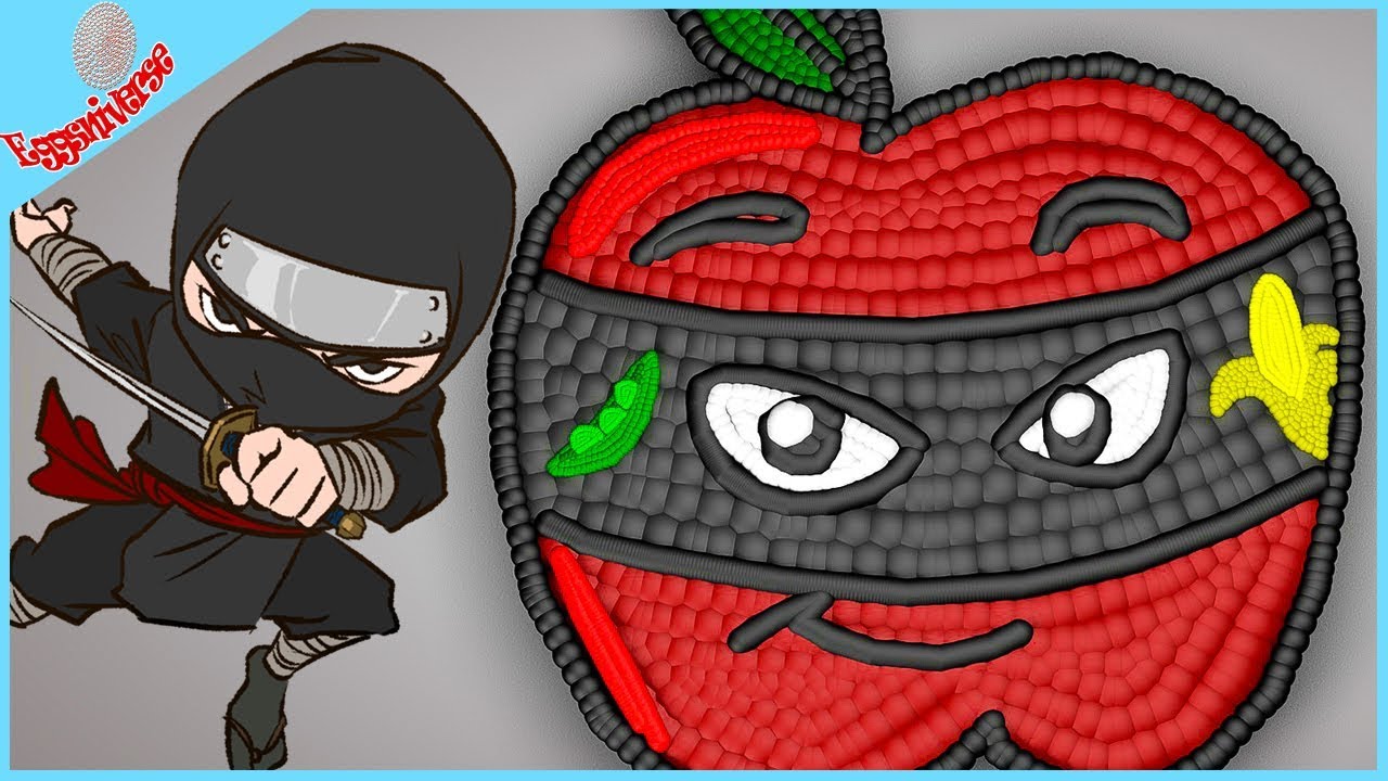 Learn the fruits with Ninja Apple 3D Balls Animation Video for Kids ...