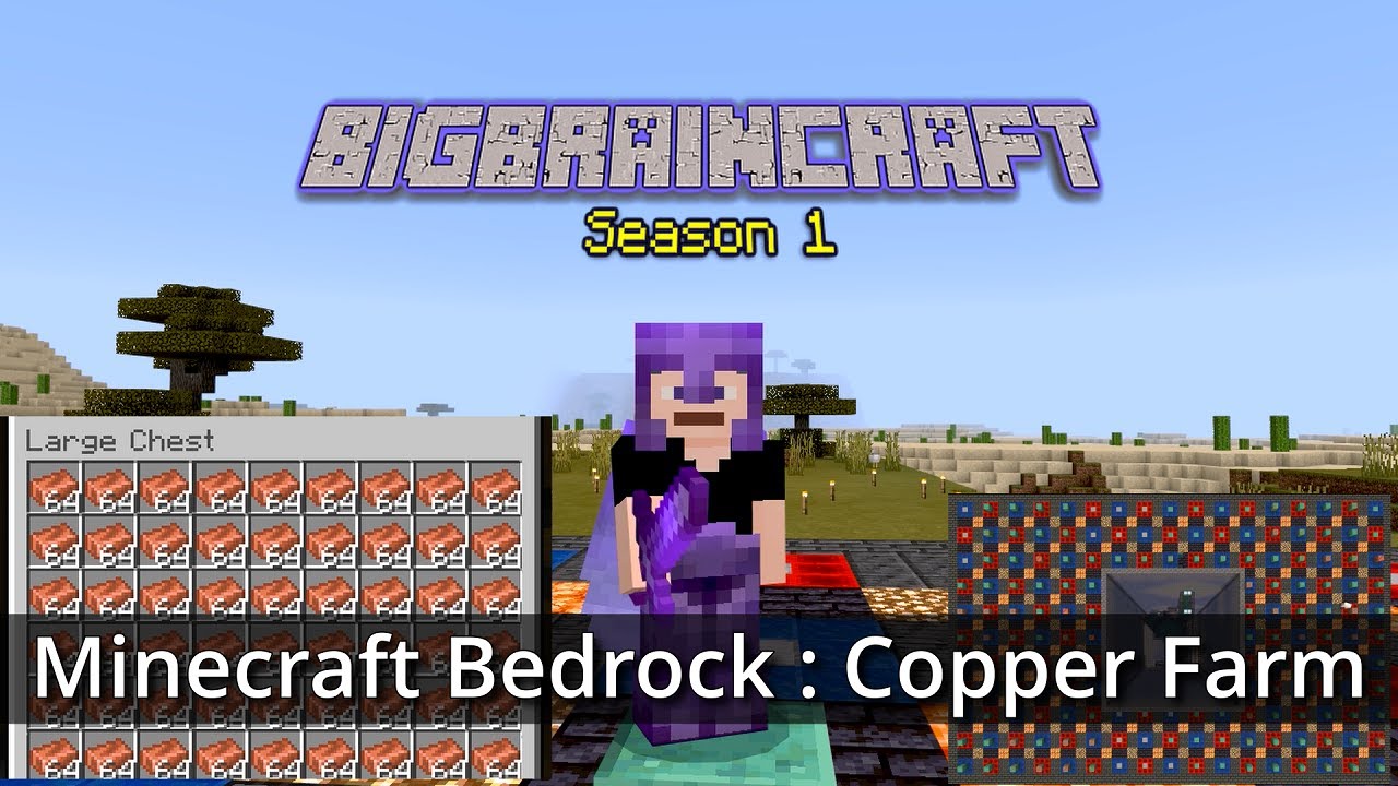 Minecraft Bedrock : Copper Farm on BigBrainCraft Episode 9 - YouTube