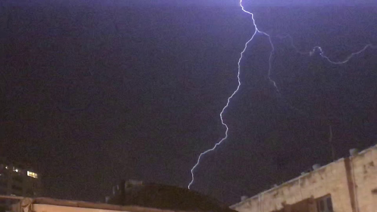 Lightning in Jerusalem on our last night was awesome! - YouTube