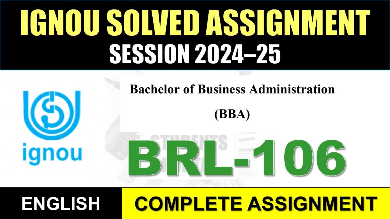 BRL 106 Solved Assignment 2025 || brl - 106 solved assignment in ...