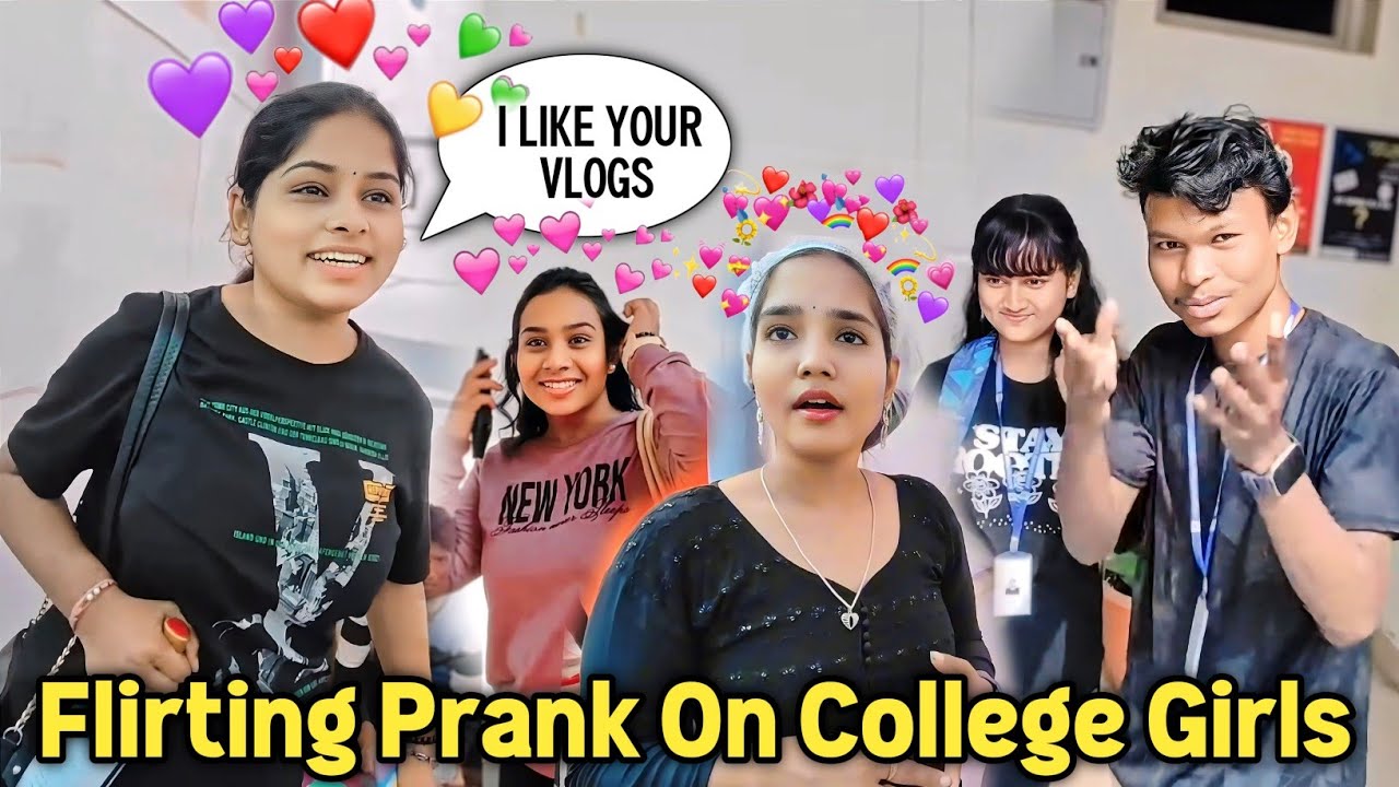 Flirting On College Cute Girls 🤣 | Prank With Funny Vlogs 😂 | Nikhil Vlog Xyz - YouTube