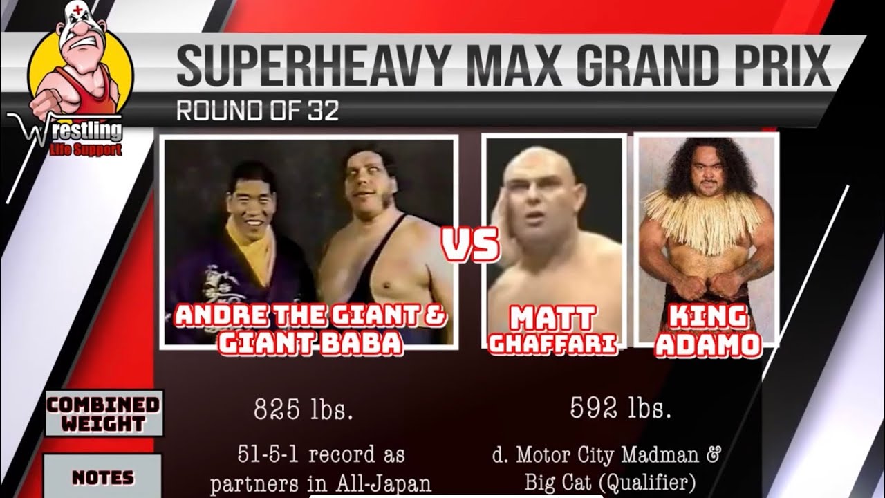 Andre the Giant/Giant Baba vs. Matt Ghaffari/King Adamo (Super Heavy ...