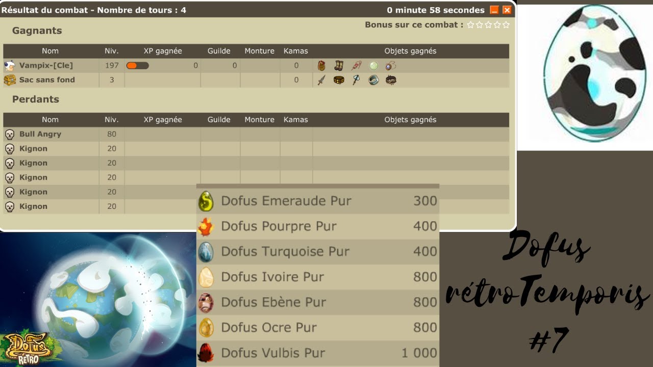 Dofus RétroTemporis, Fusion, Dofus Tacheté, Etage 43....#7 - YouTube