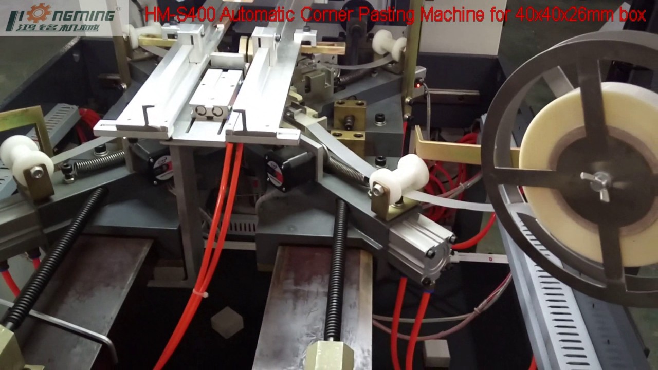 Automatic Tape Corner Pasting Machine HM-S400 - YouTube