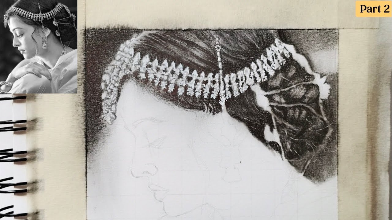 Drawing Binodini, Aishwarya in Chokher Bali, Pencil Drawing, Part 2 ...