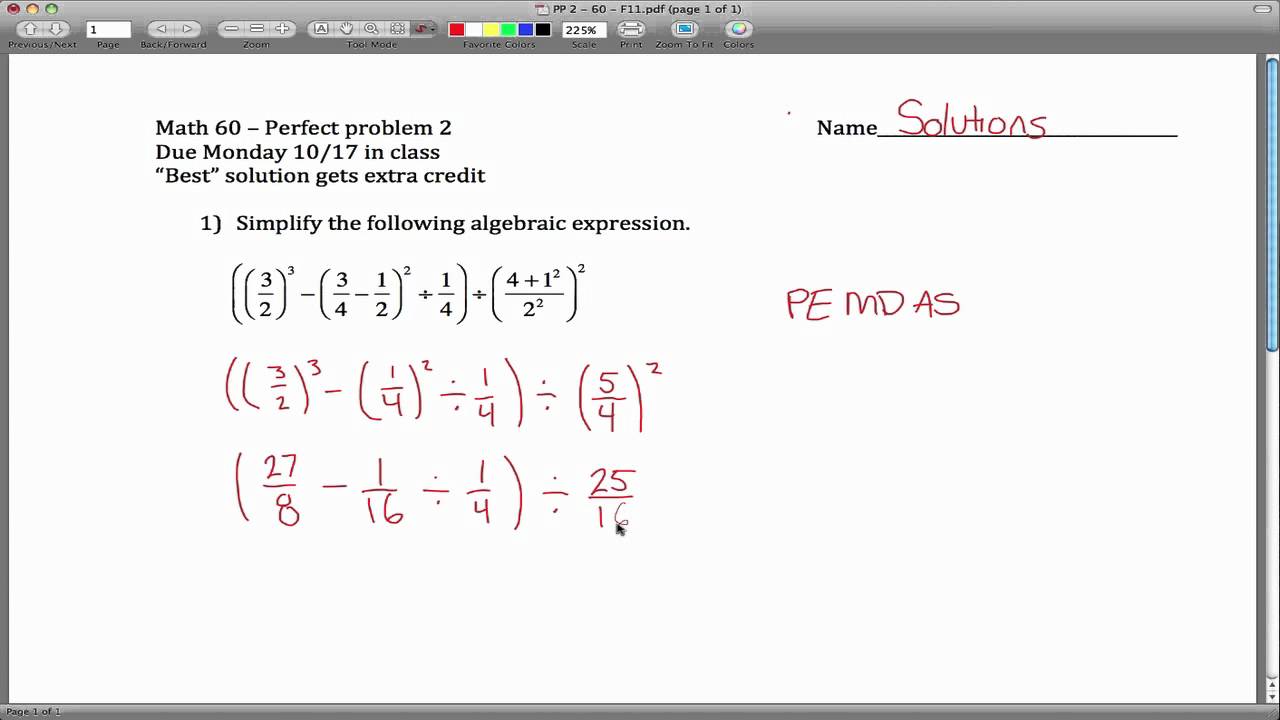 exponents and order of operations example - YouTube