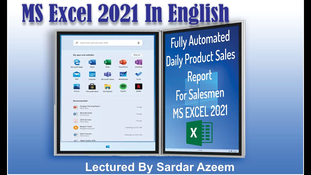 Fully Automated Daily Sales Record In MS Excel 2021 - YouTube