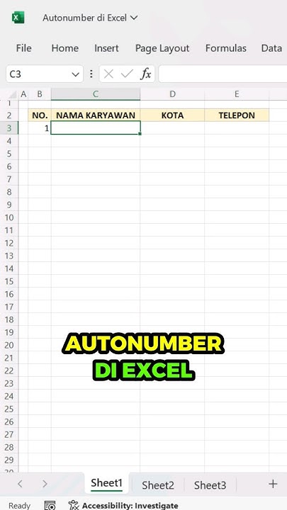 AUTONUMBER di EXCEL #belajarexcel #exceltips #tutorialexcel - YouTube