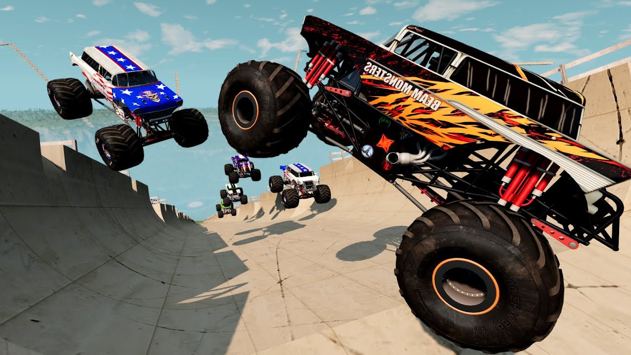 beamng drive - racing crash and jump car - bmg drive crashes - YouTube