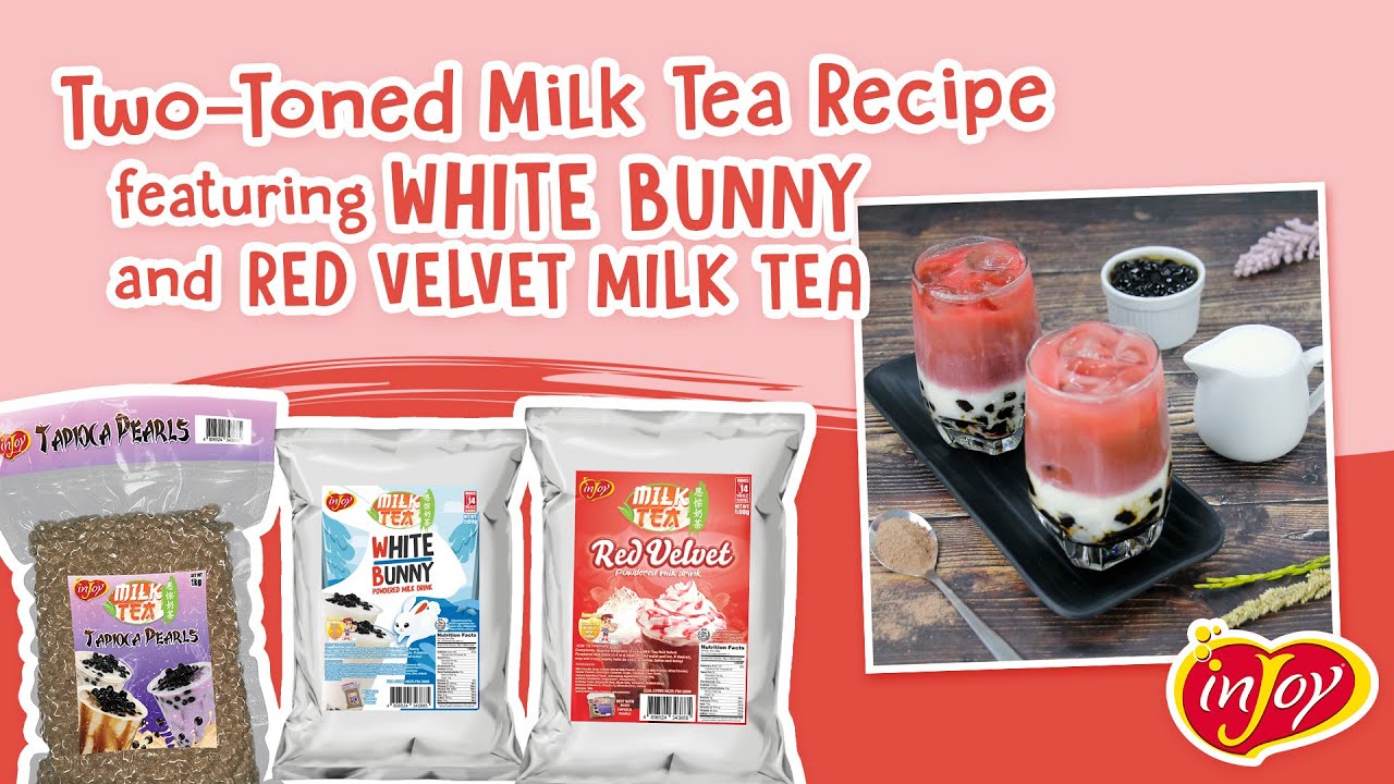 Two Toned Milk Tea: Red Velvet x White Bunny Milk Tea Recipe | inJoy ...