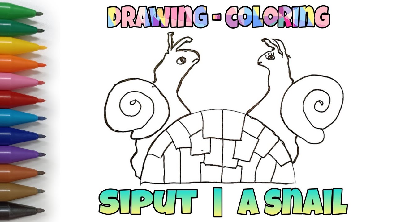Cara Menggambar dan Mewarnai Siput | Drawing - Coloring, A Snail - YouTube