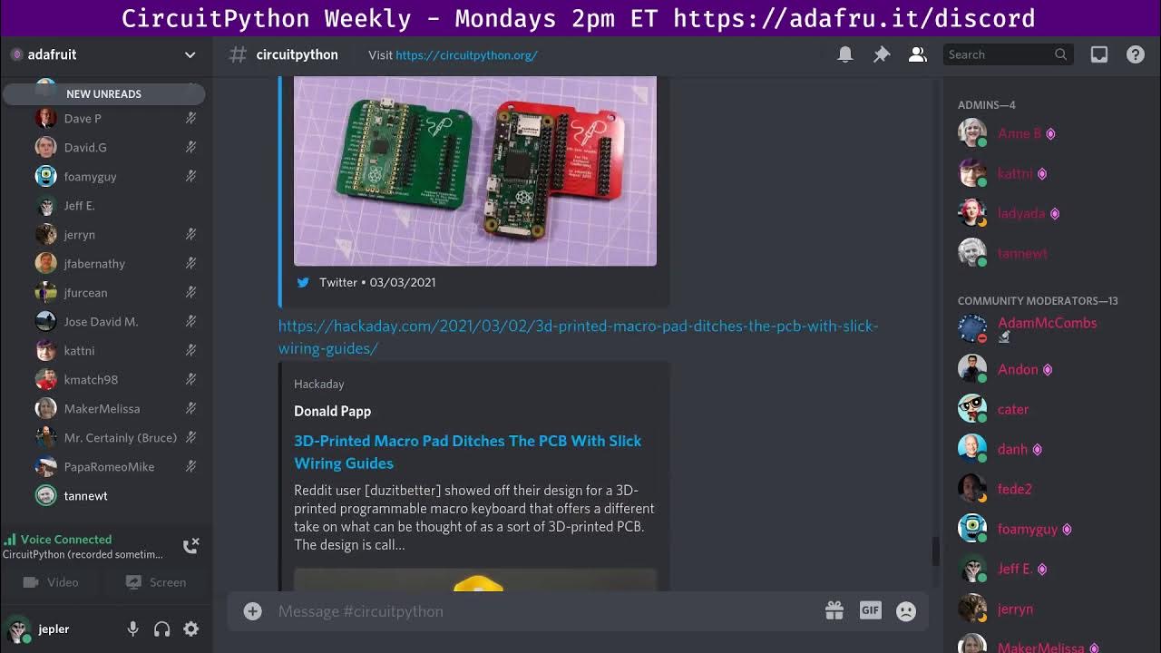 CircuitPython Weekly Meeting for March 8, 2021 @circuitpython #circuitpython #adafruit - YouTube