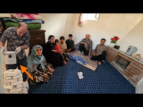 The chimney of the stone house is complete; a sweet surprise for Maryam and her children